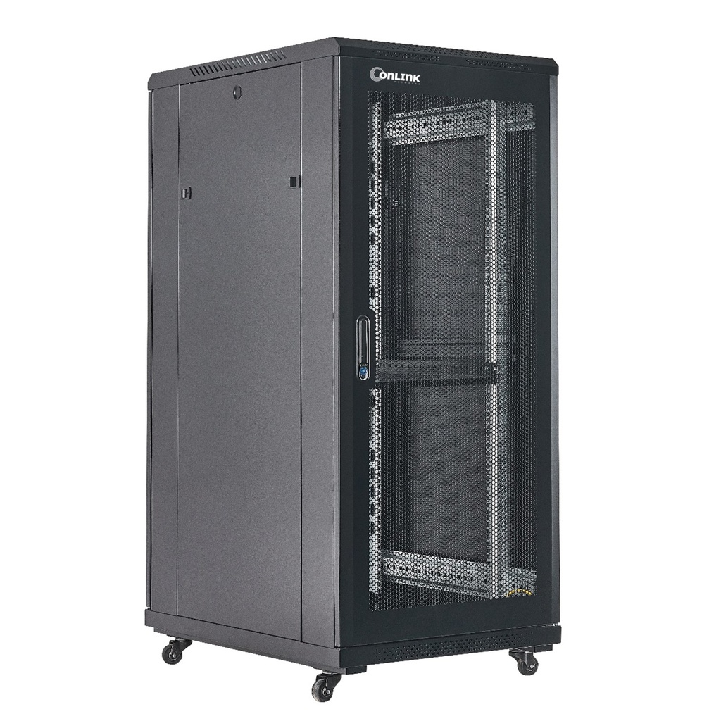 Rack de Piso Cerrado Onlink 27U 600x800x1387mm con Puerta Frontal de ...