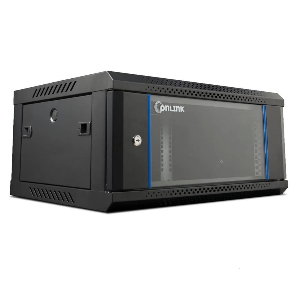 Rack de Pared Cerrado Fijo Onlink 4U 600x450x280mm con Puerta de Vidrio ...