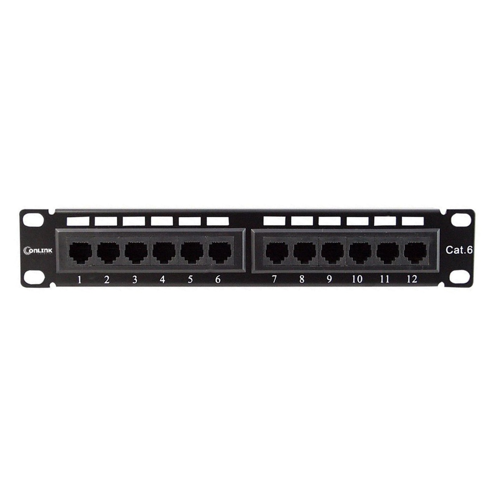 Mini Patch Panel 12 Puertos 10" 1U Categoria 6 | Grupo Plus